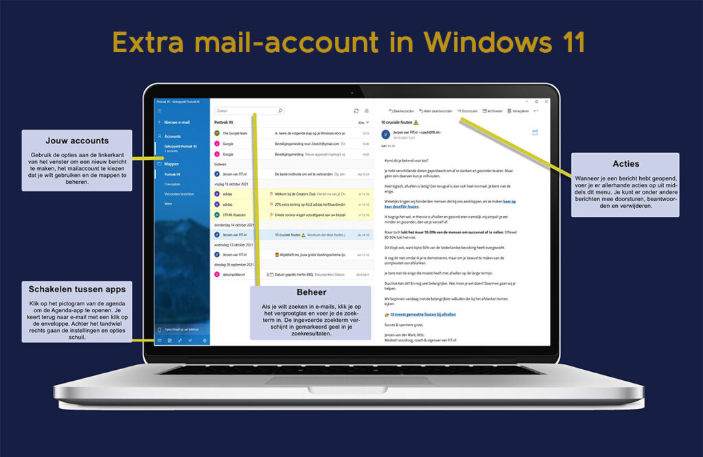 Mail-account toevoegen in Windows 11 - ontvang e-mail op extra adres - c't